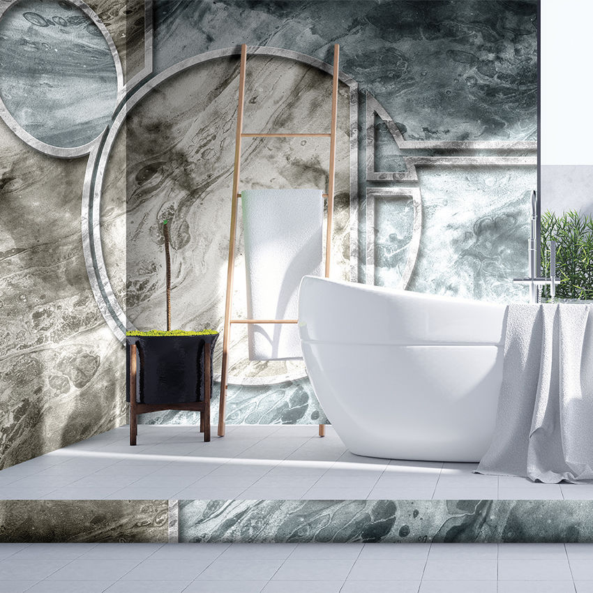 Contemporary wallpaper - BORDERED MARBLE - Skinwall - nonwoven fabric ...