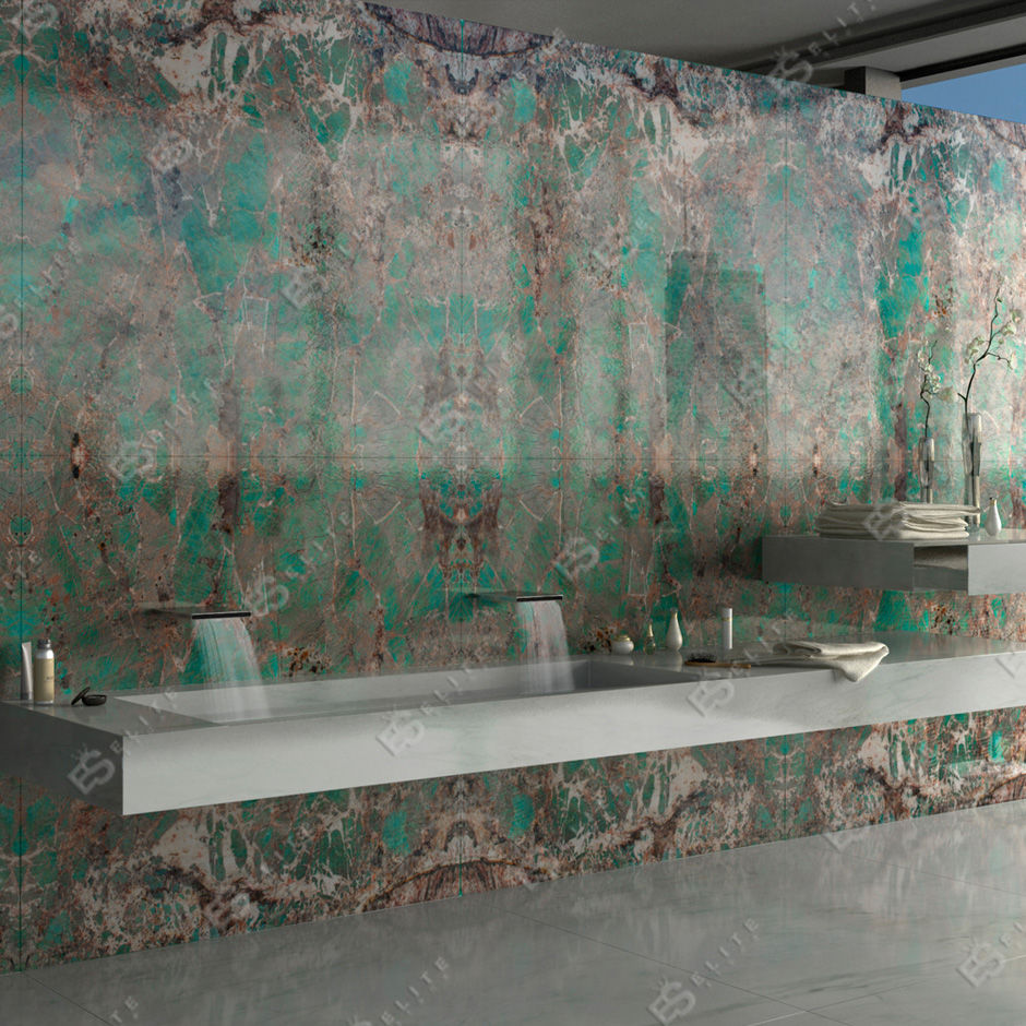 Stone tile - INTERIORS : BAGNO AMAZZONITE - Elite Stone - indoor / wall ...