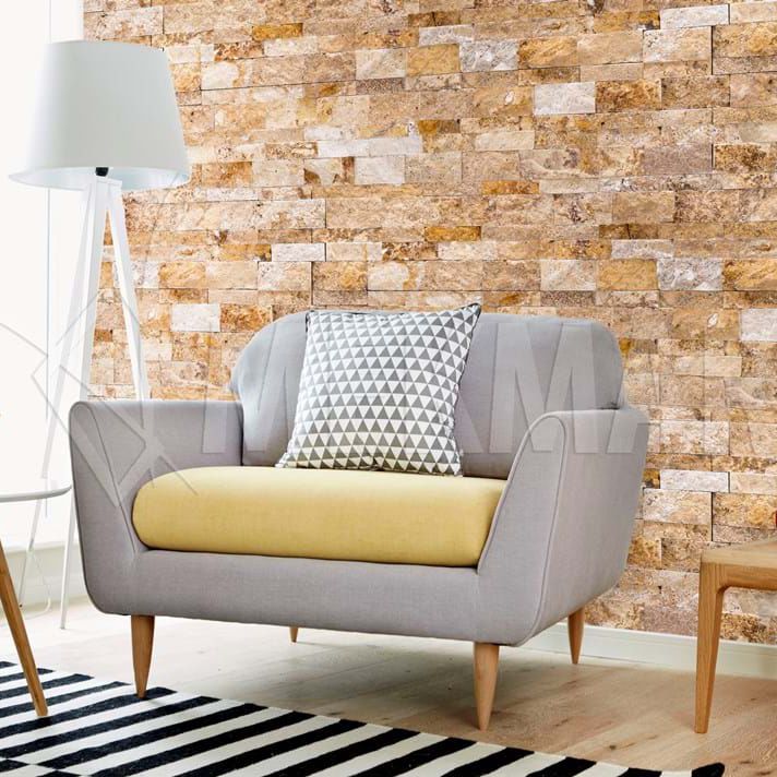 Travertine wall cladding panel - 352 - Mekmar - indoor / textured ...