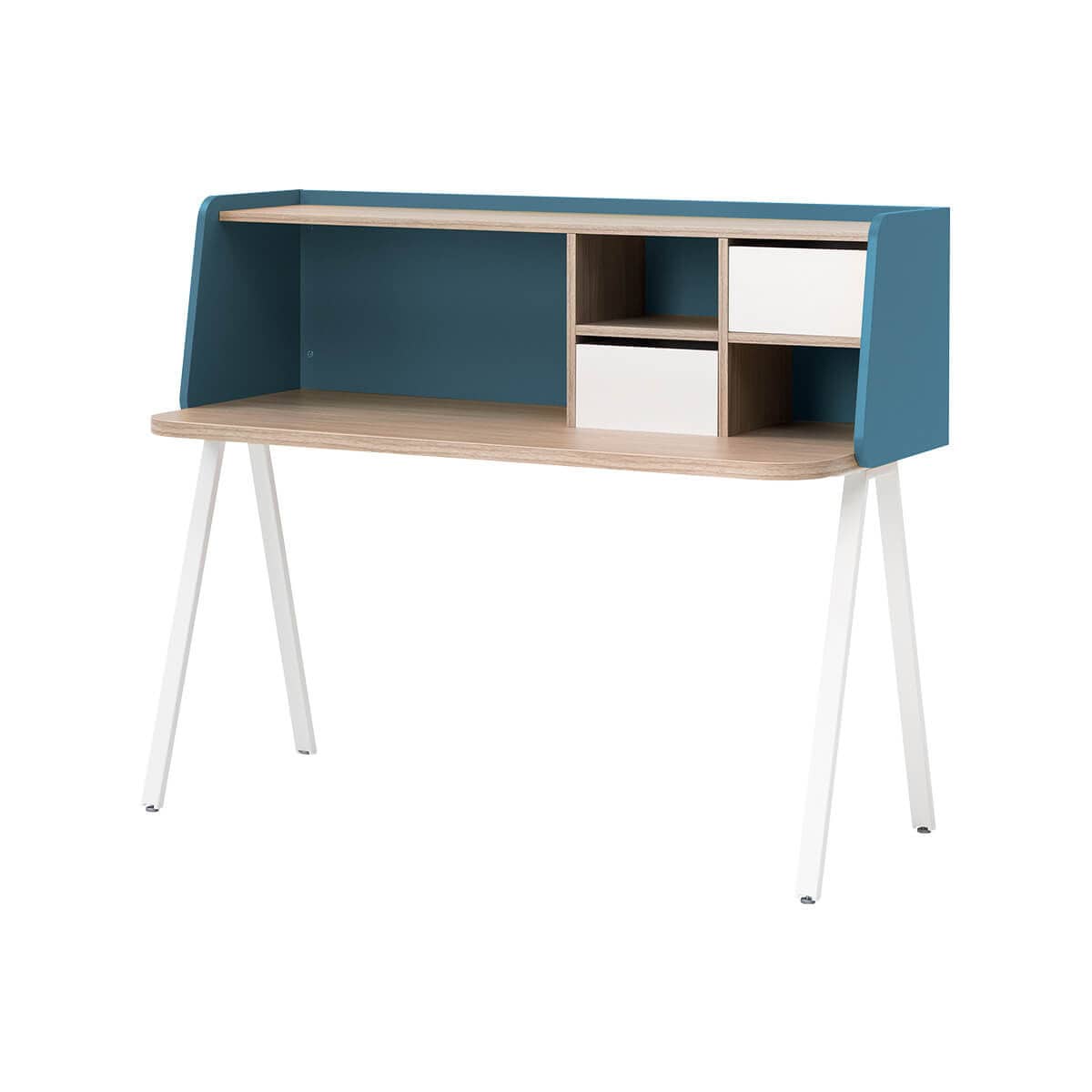 Contemporary desk - LEO - nidi - wooden / with shelf / 4-legged