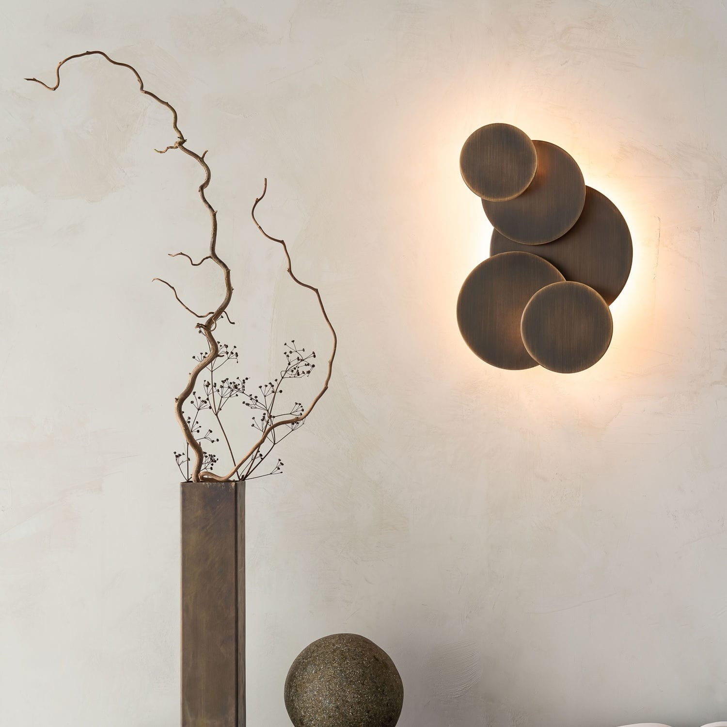 Contemporary wall light - Moonlight - ETHNICRAFT - indoor / metal / round