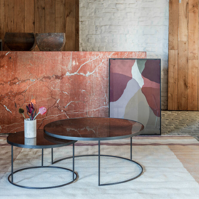 Contemporary nesting tables - Nesting - ETHNICRAFT - metal / metal base ...