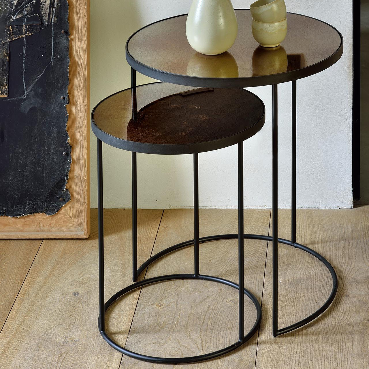 Contemporary nesting tables - 20702 - ETHNICRAFT - metal / metal base ...