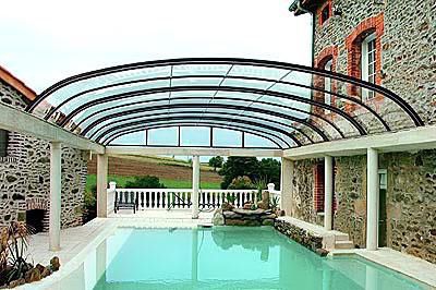 Slatted swimming pool cover - Atrio Glass Doors - security / thermal ...