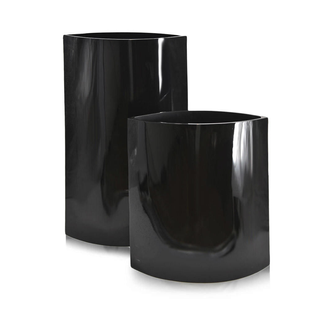 Contemporary vase - LIPP - Aura London - lacquered wood / floor / black