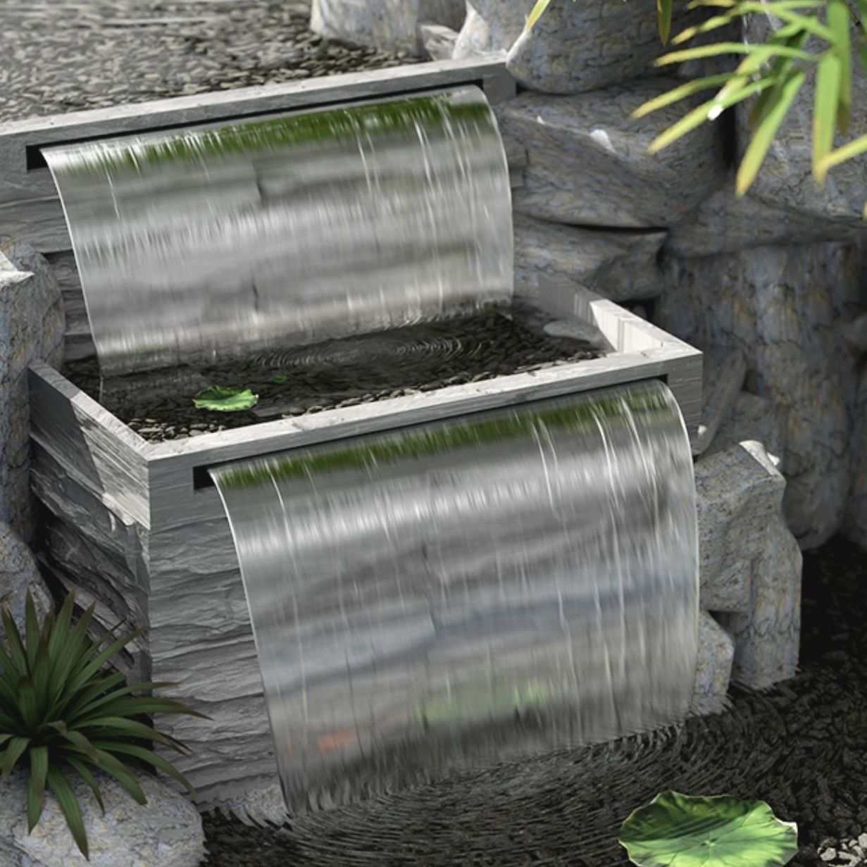 Swimming pool waterfall - Stainless steel - Moonbay Industrial Co., Ltd ...