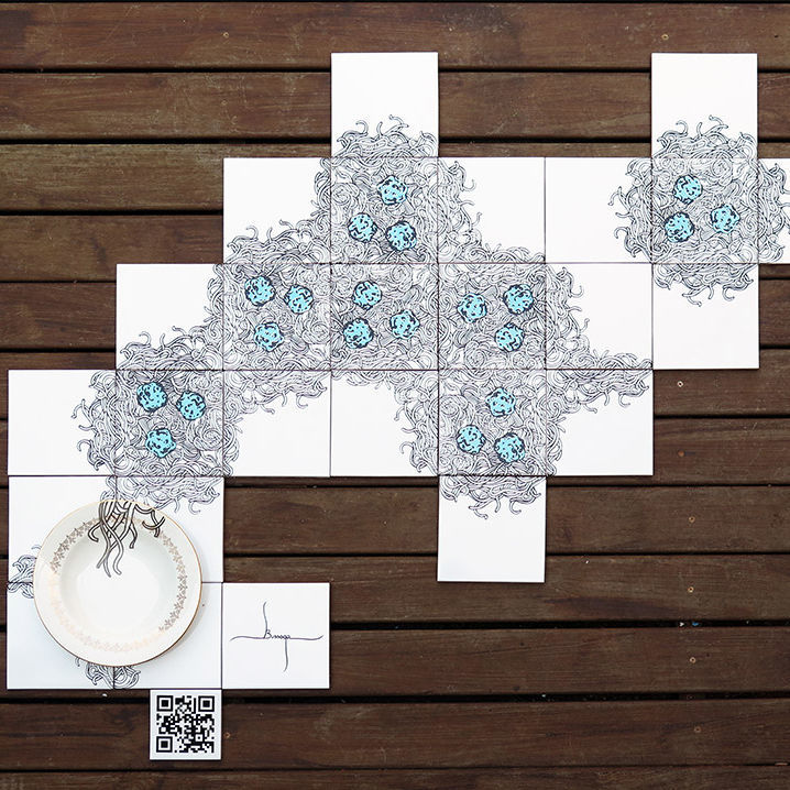 Glazed ceramic tile - SPAGHETTI - Bussoga - high-gloss / embossed / indoor