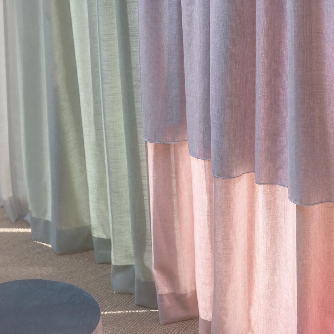 Curtain fabric - LIRO - FR-One - plain / polyester / weave