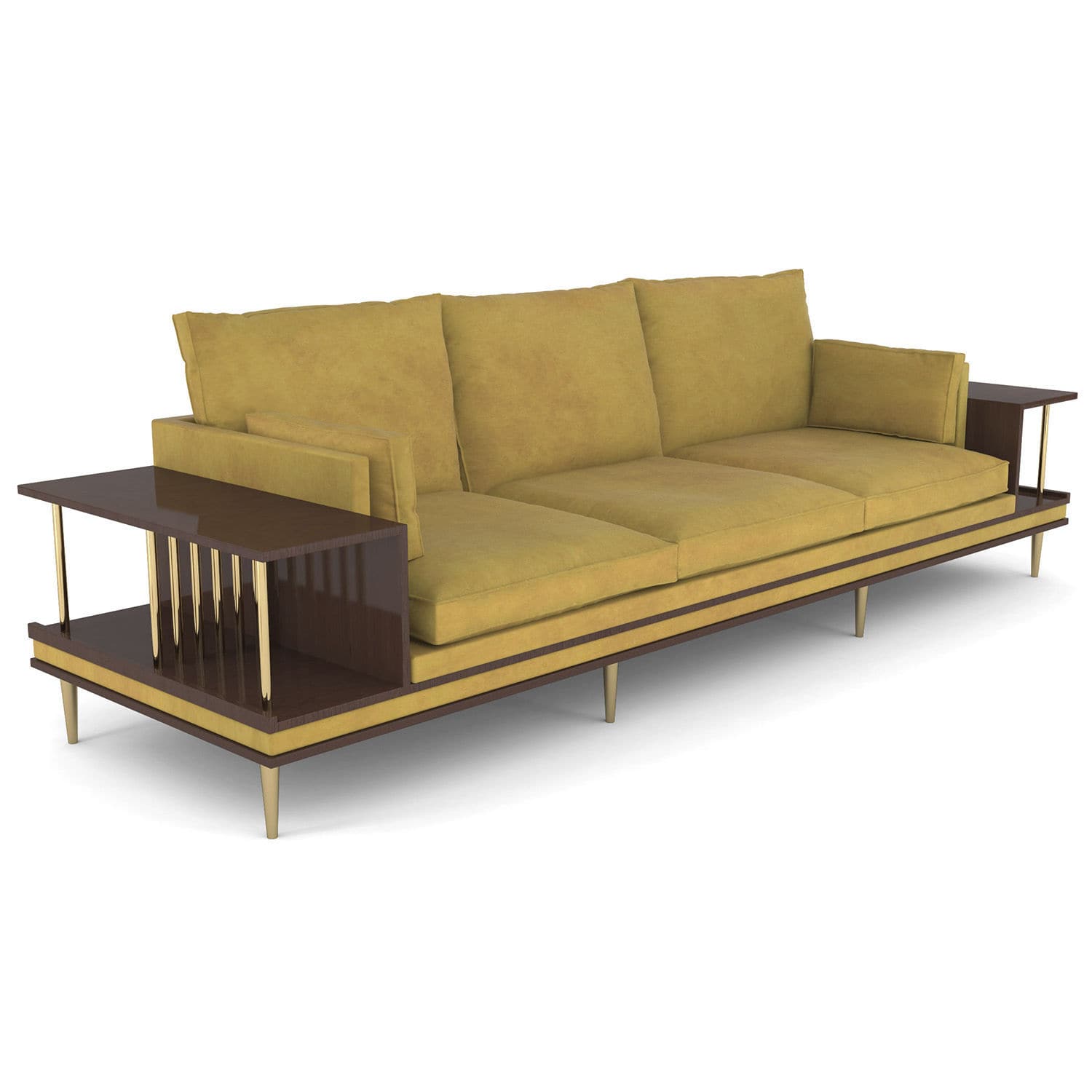 Contemporary sofa - Doom - BITANGRA - velvet / with armrests / built-in ...