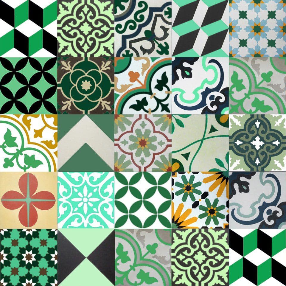 Patchwork encaustic cement tile - GREEN - Vietnam cement tile corp ...