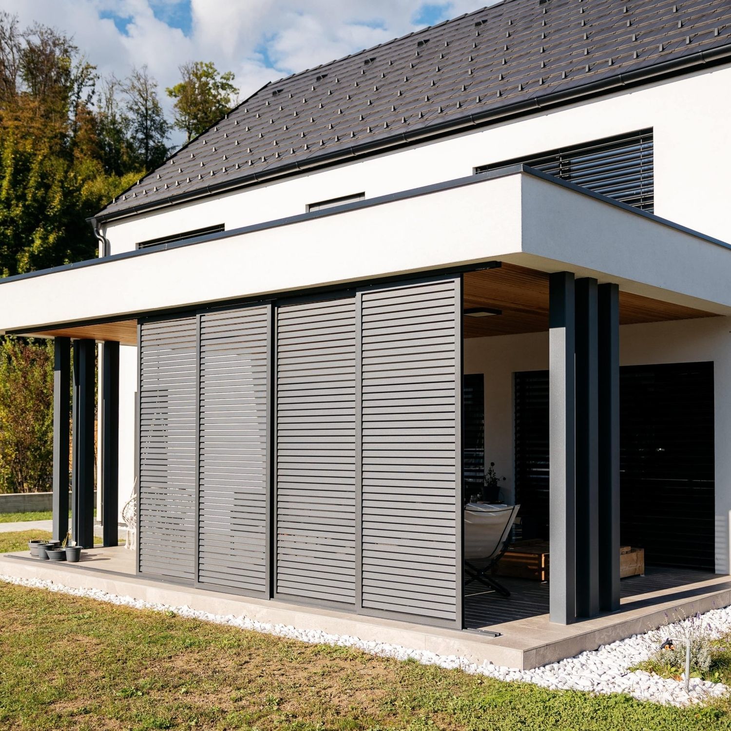 Sliding shutter - SPS - Soltec - aluminum / matte / for sliding windows