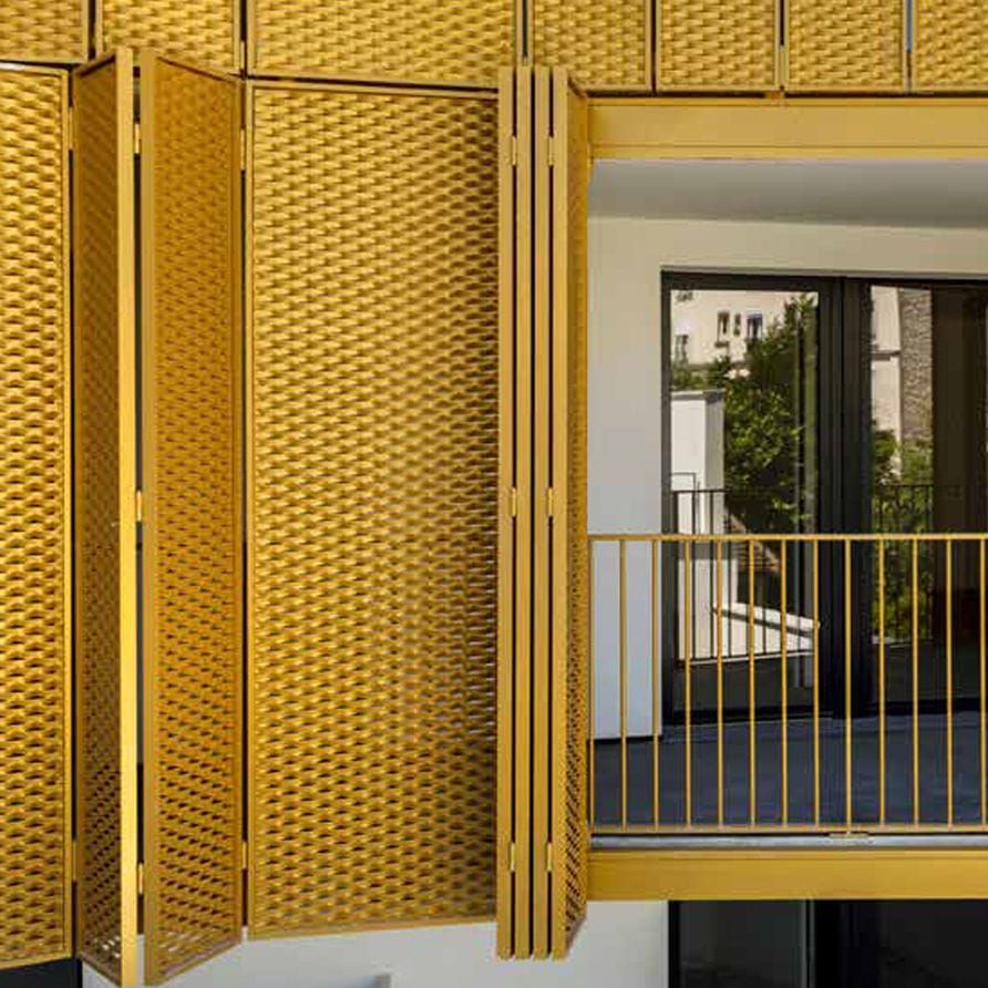 Aluminum solar shading - FPE Q40 - Soltec - for facade / window / vertical