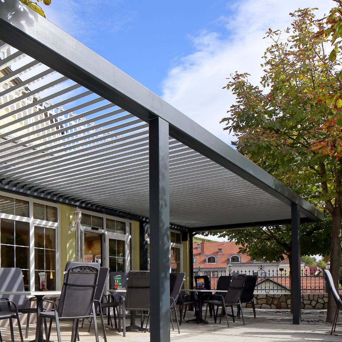 Wall-mounted pergola - SL 240/60 - Soltec - self-supporting / metal ...