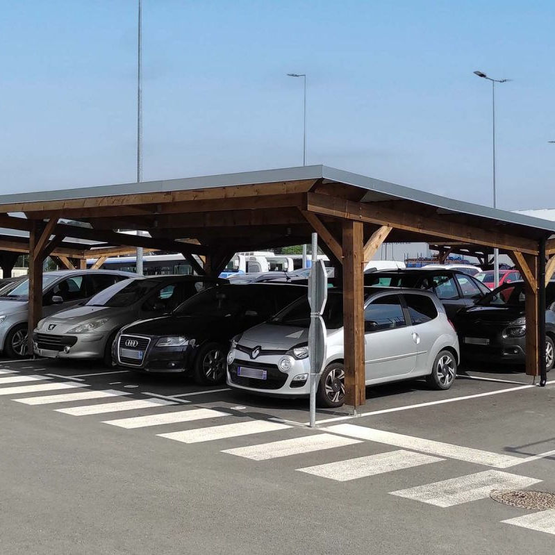 Parking lot carport - OPV+ - MODULAND - with solar panel / wooden ...