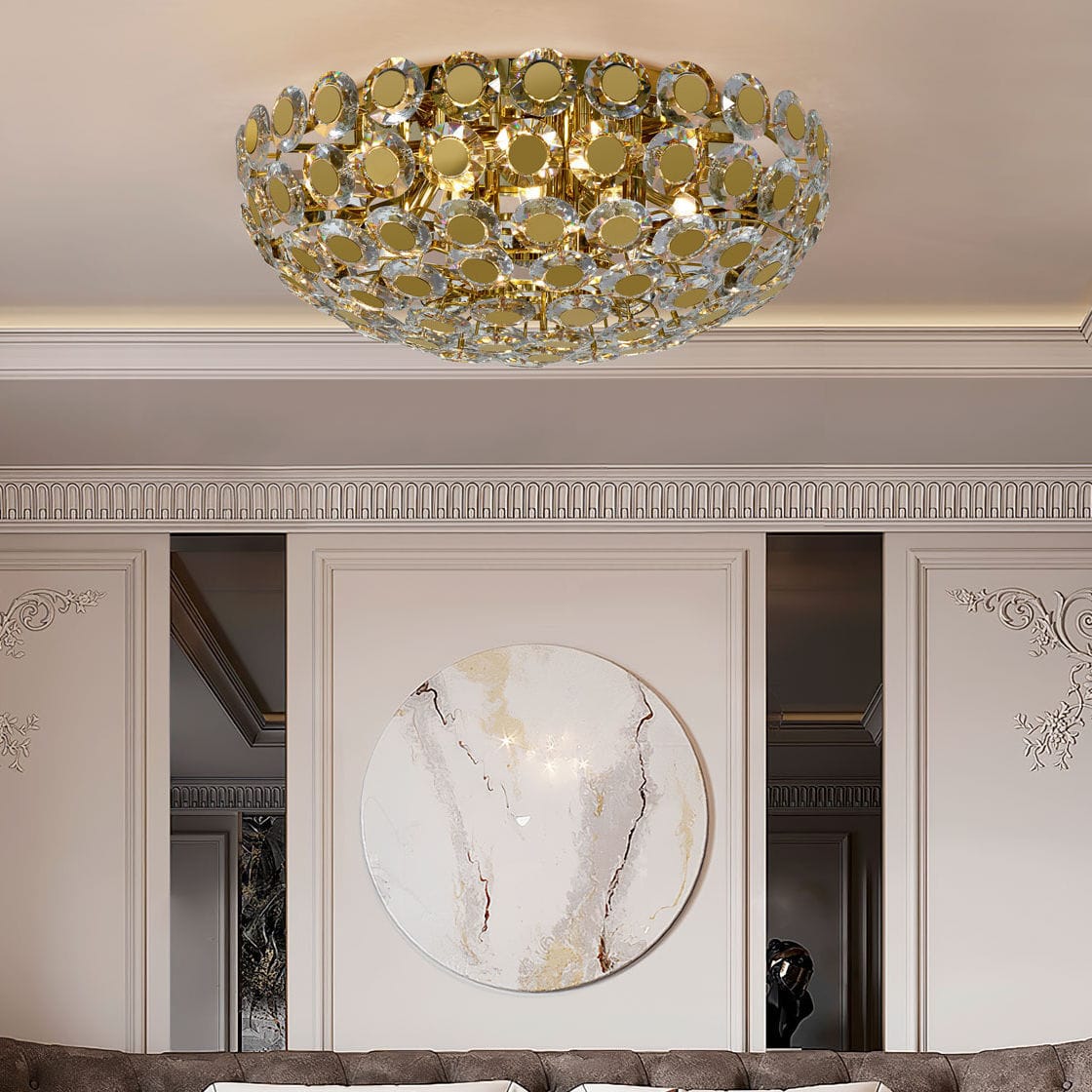 Contemporary ceiling light - EVA - K-LIGHTING - round / crystal ...