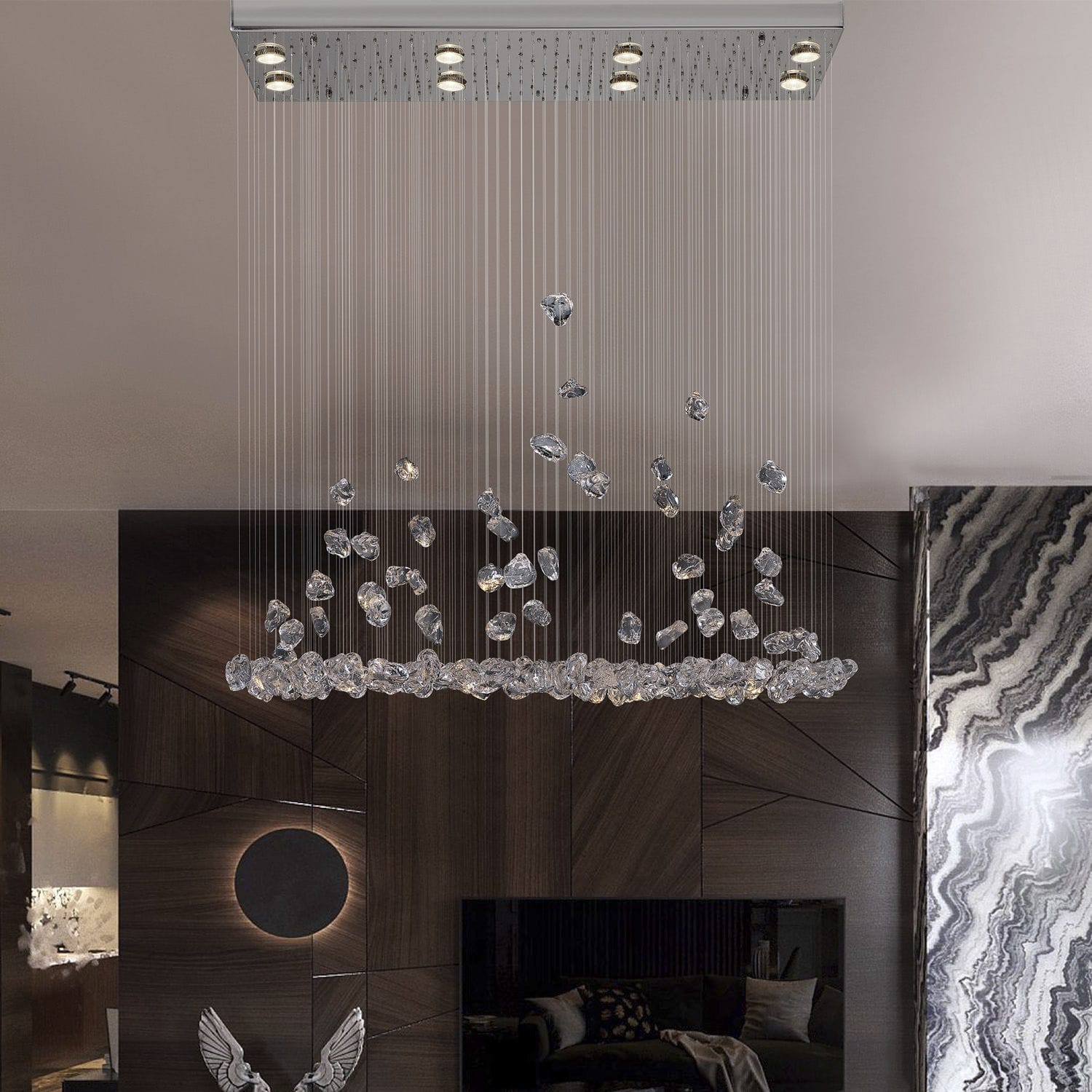Contemporary ceiling light - STONES - K-LIGHTING - rectangular / glass ...