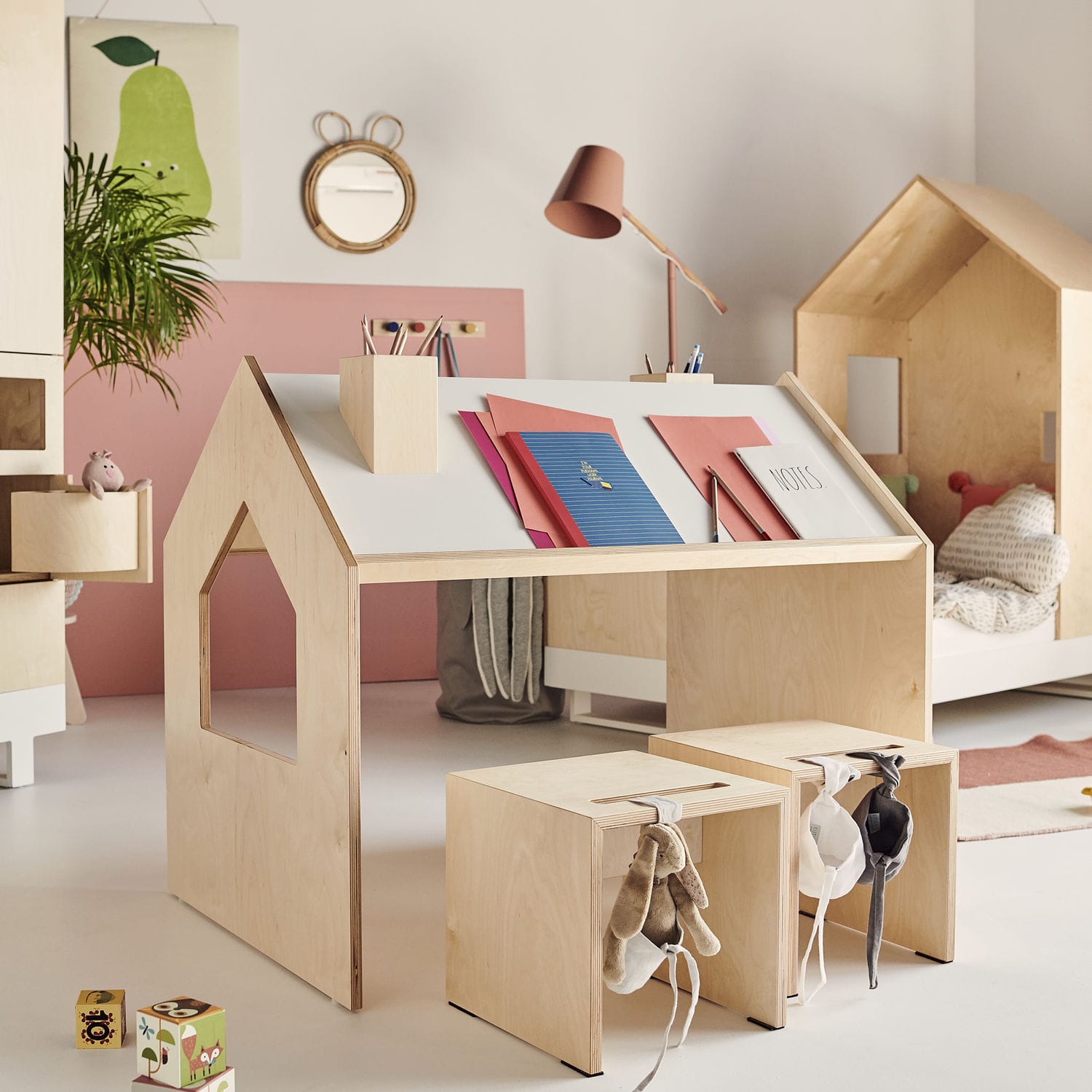 Contemporary desk - ROOF - KUTIKAI - birch / plywood / child's