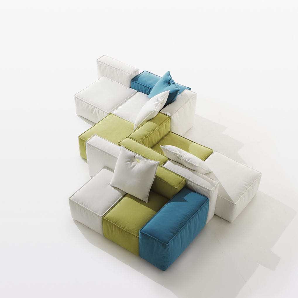 Modular sofa - HANDLE - Milani - contemporary / fabric / contract