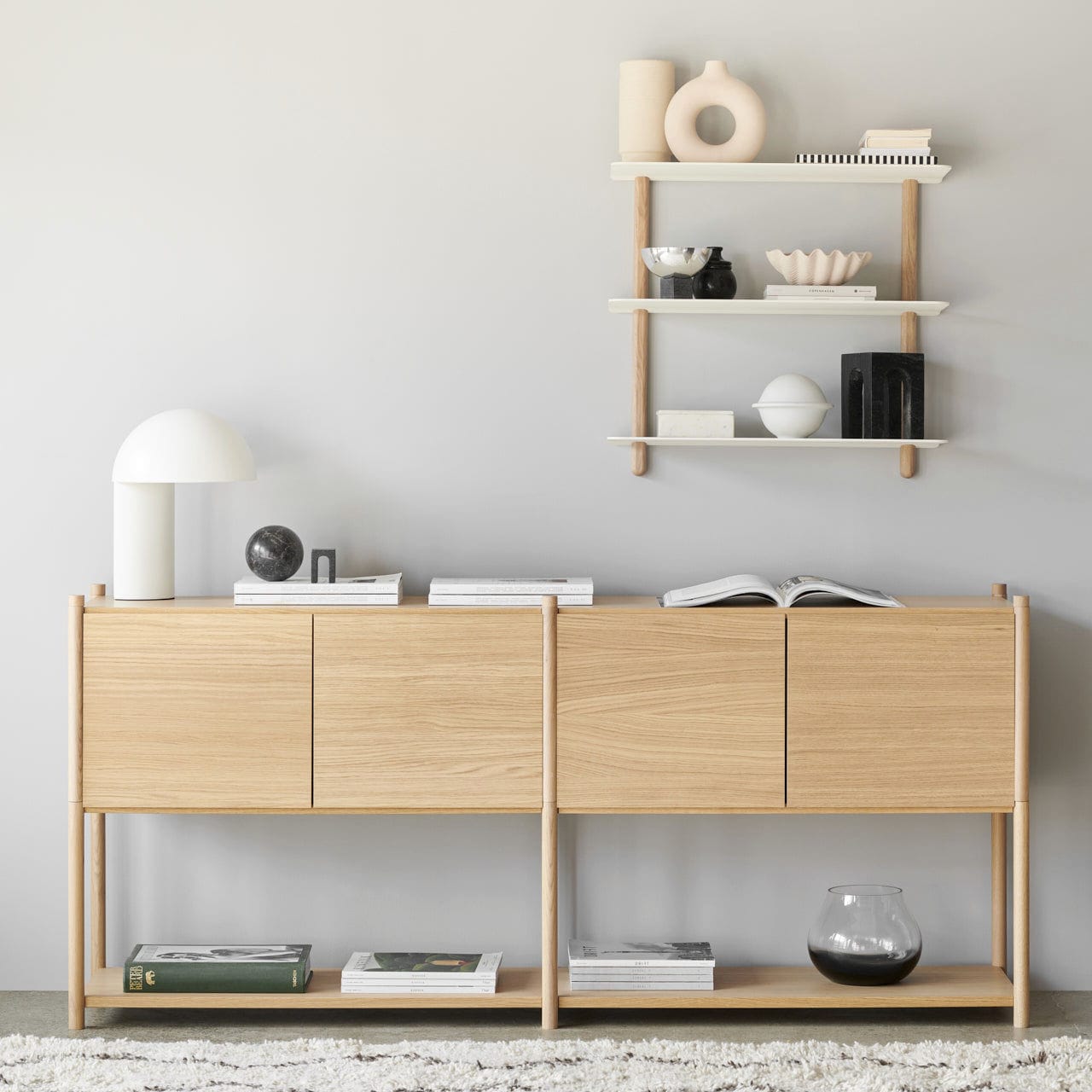 Contemporary sideboard - SCEENE - Gejst - oak / with shelf / modular