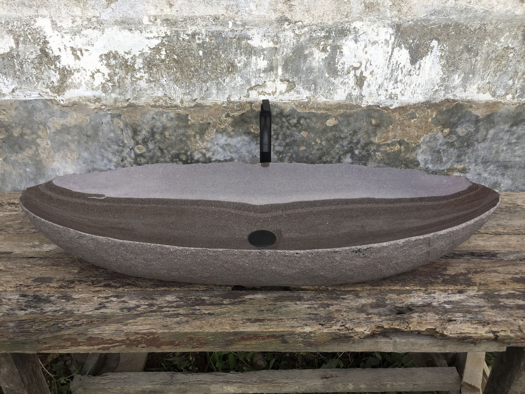 Countertop washbasin - SWEDEN - ARRELART - natural stone / Riverstone ...