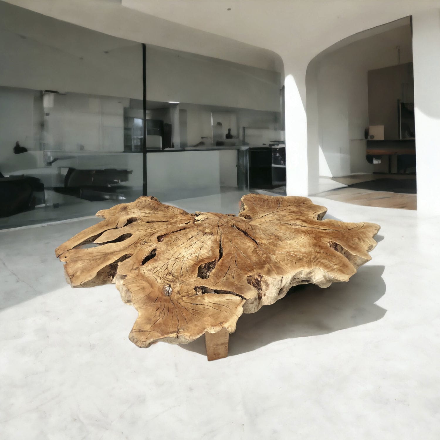 Organic design coffee table - KRISTEN - ARRELART - tropical wood ...