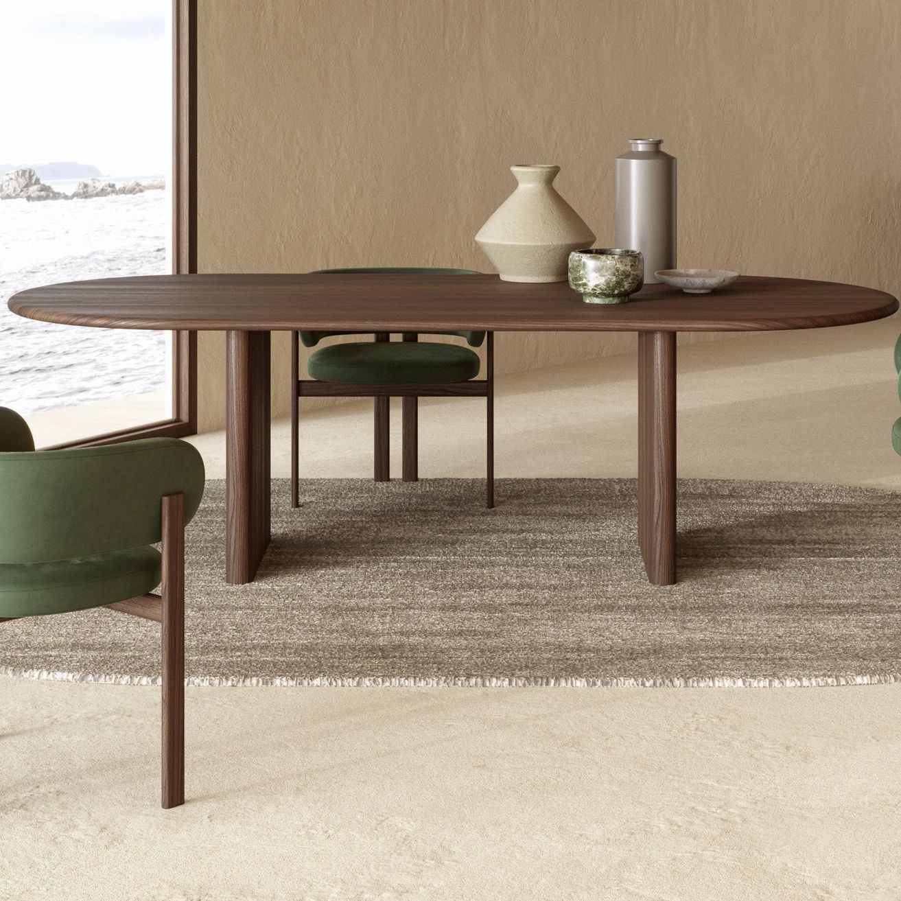 Contemporary table - Monolith - Nature Design - oak / ceramic / marble