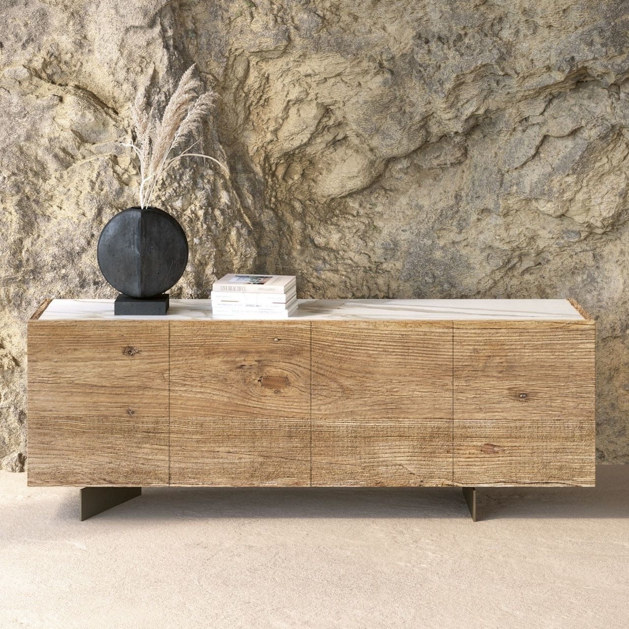 Contemporary sideboard - Geode - Nature Design - oak / solid wood ...