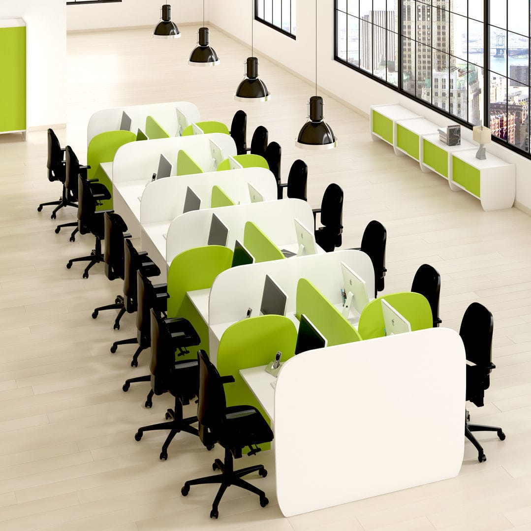 Workstation desk - CALL CENTER - FERCIA - free-standing / 2 person / 2 ...