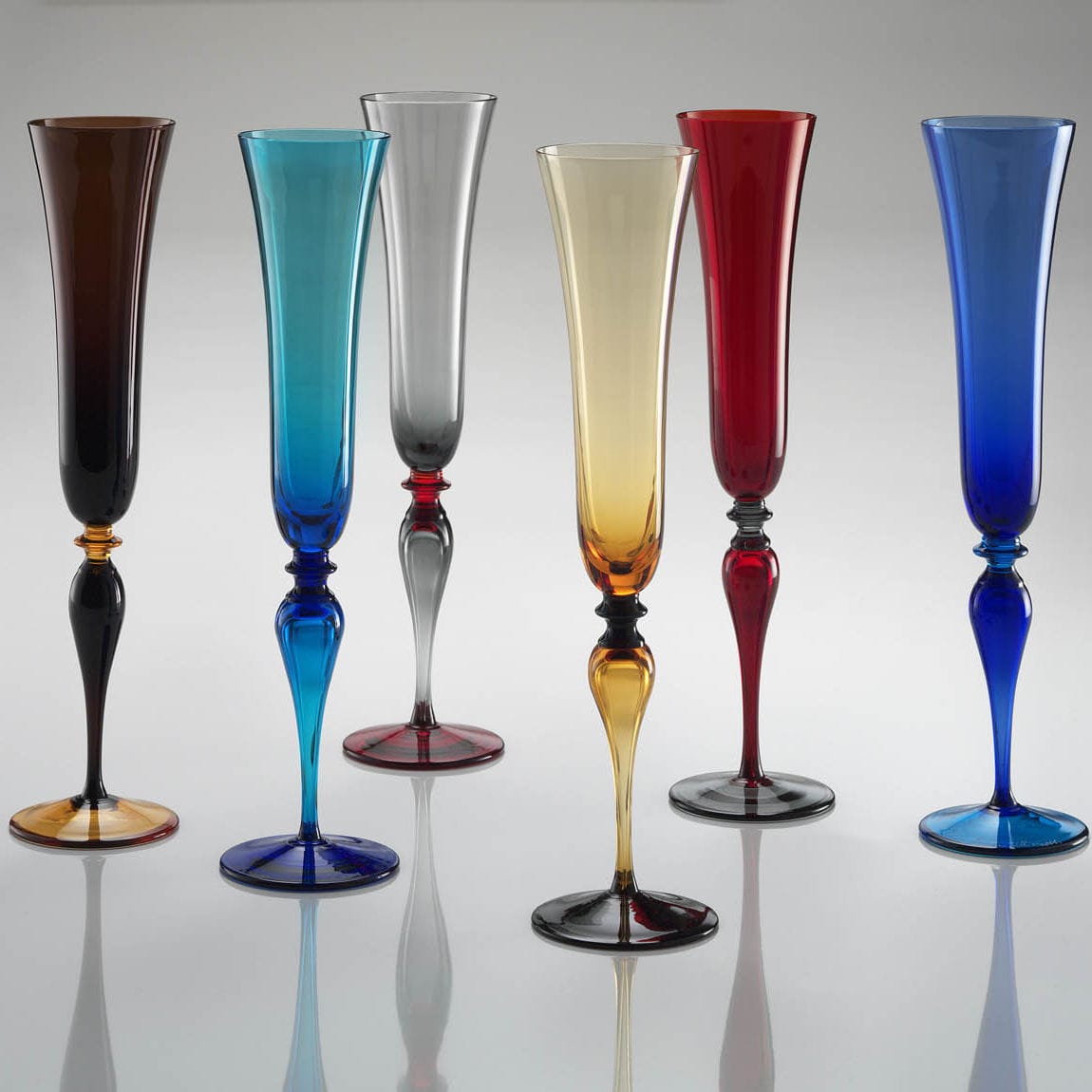 Blown glass champagne flute - SUPERBE - Nason Moretti - commercial