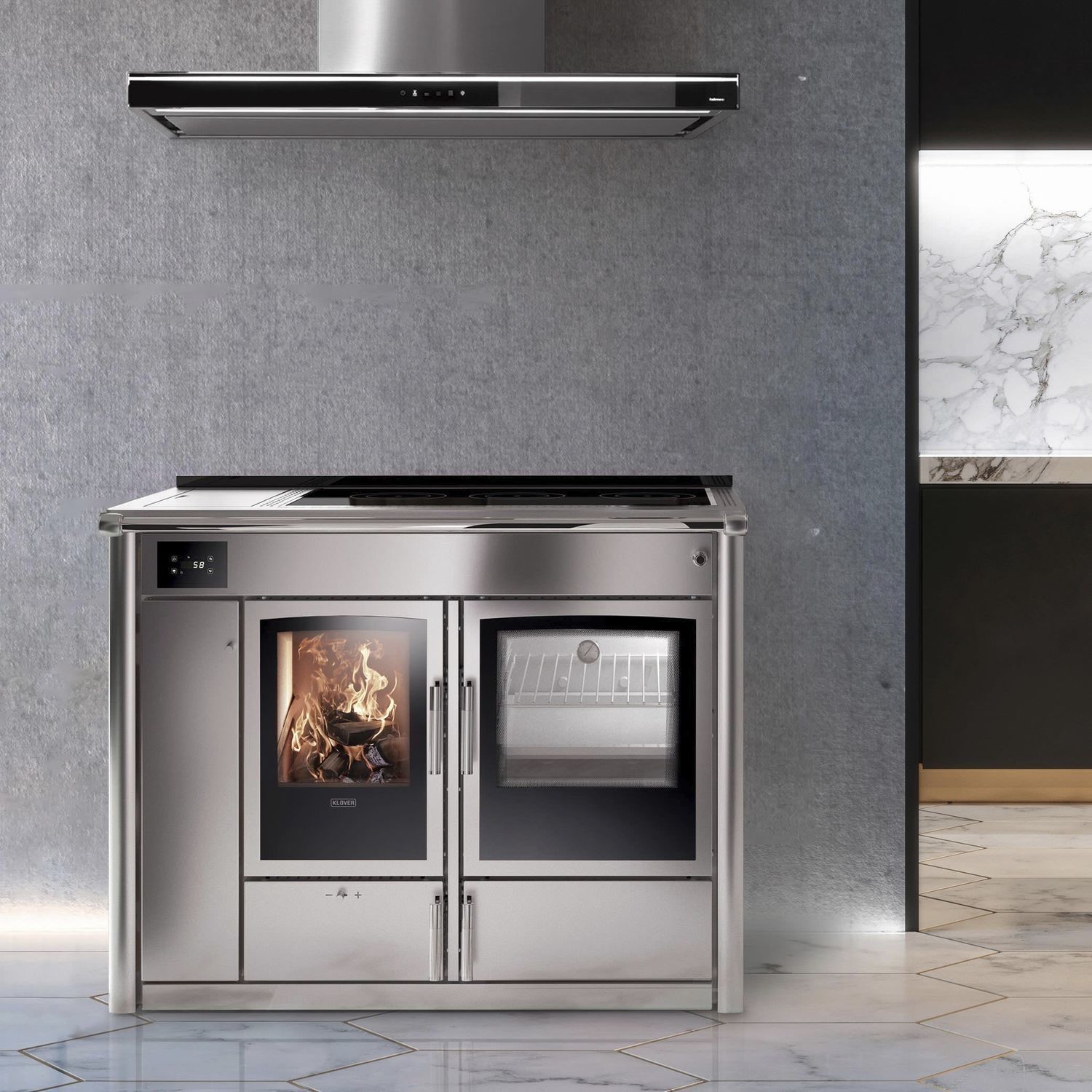 Boiler range cooker - ALTEA - Klover - wood / 1 burner / 1 oven