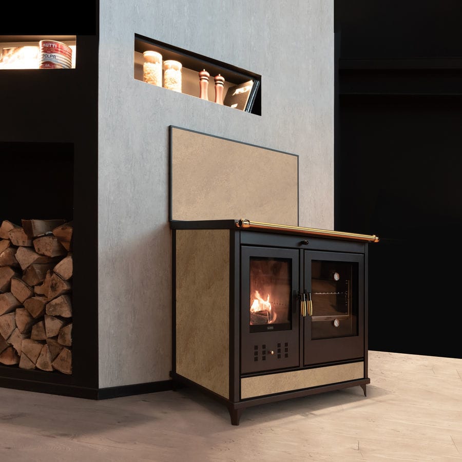 Boiler range cooker - STAR 90 COUNTRY - Klover - wood / 1 burner / 1 oven