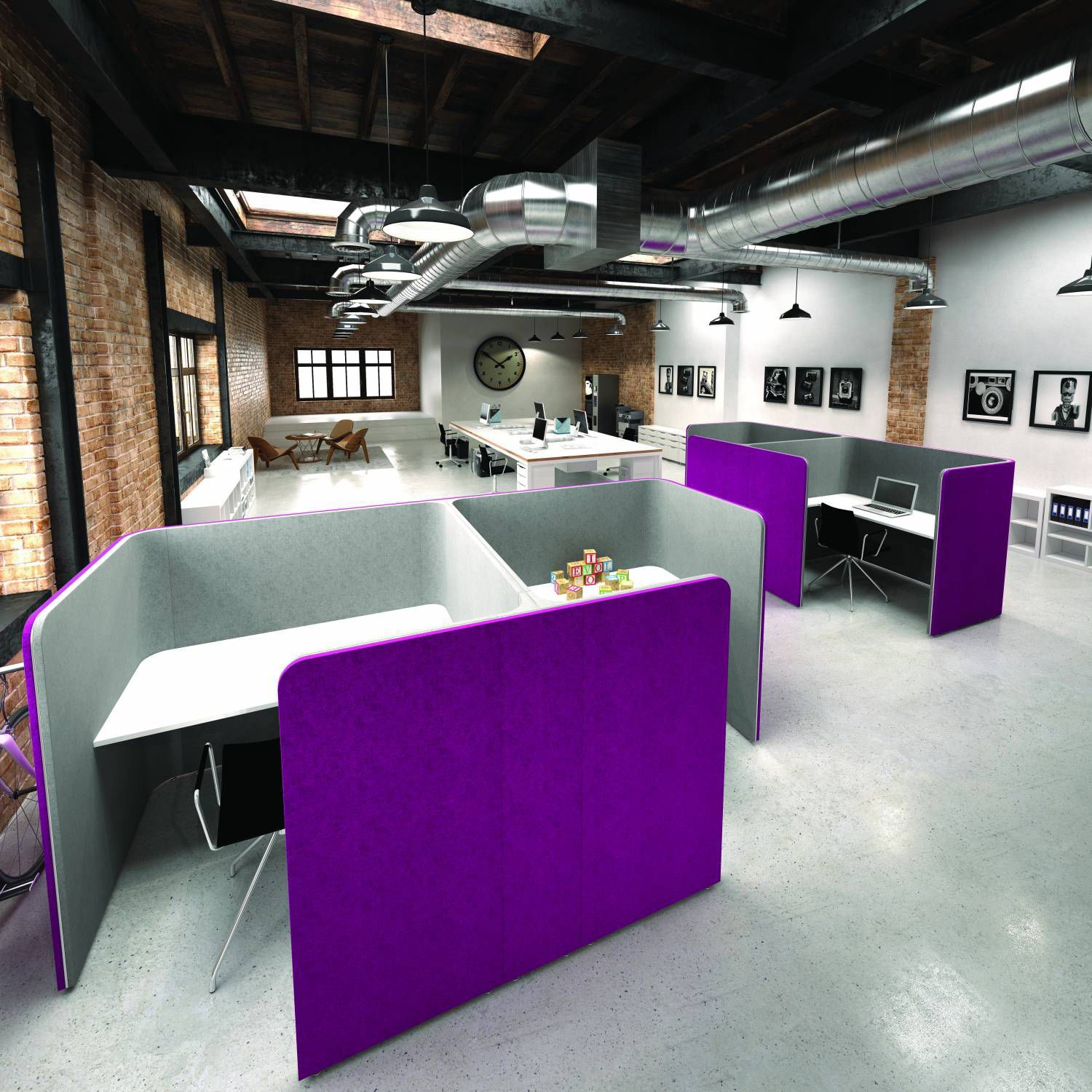 Floor-mounted office divider - THE DEN.RANGE - Ocee Design - modular