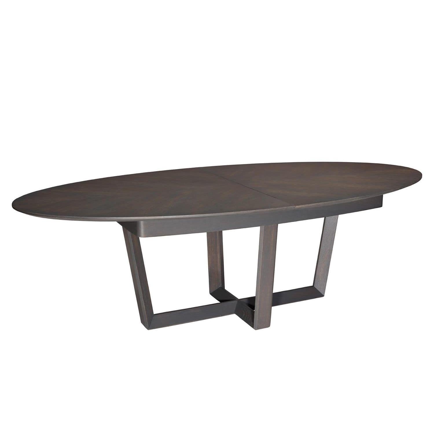 Contemporary table - LOUNGE - Michel Ferrand - wooden / wooden base / oval
