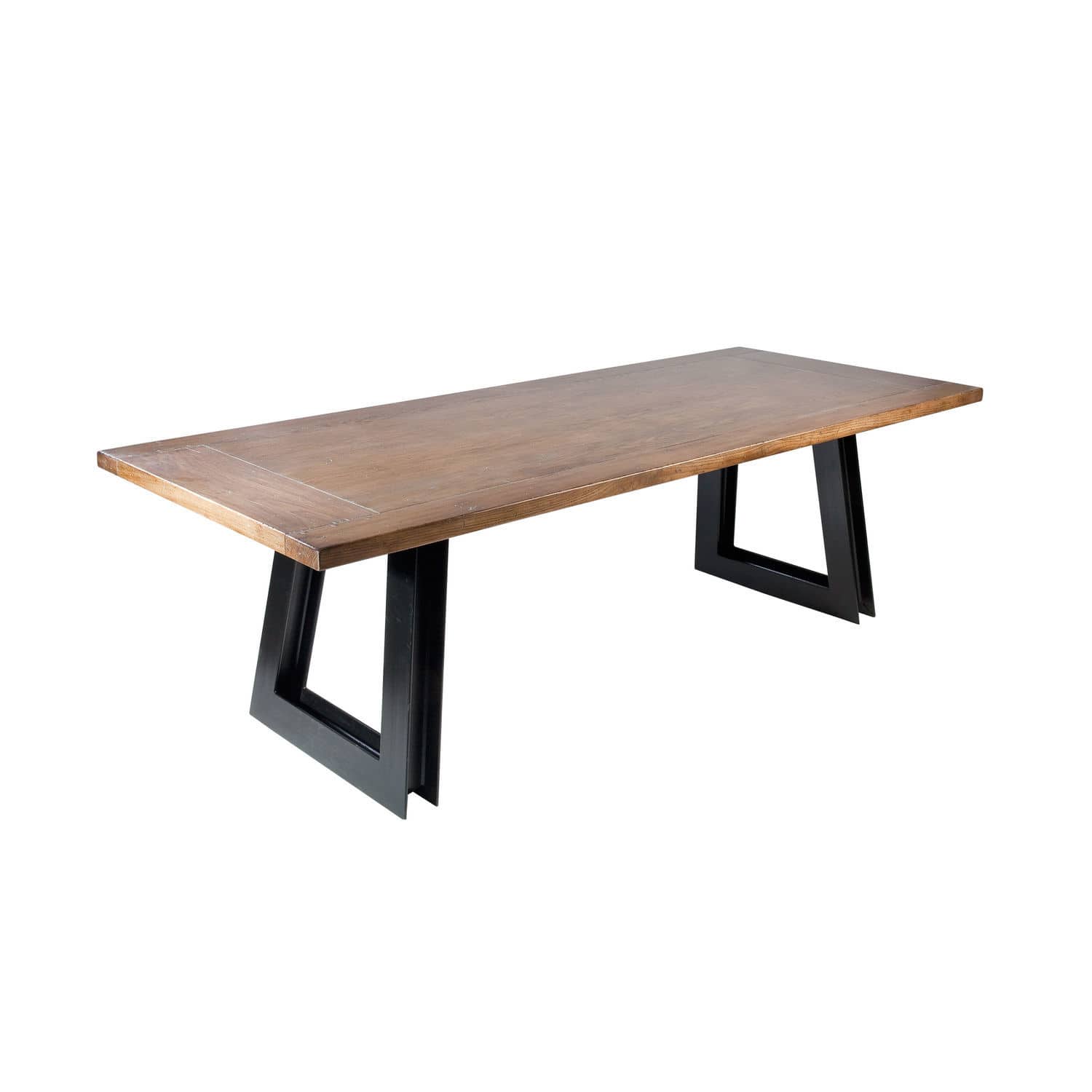 Contemporary table - PADDOCK - Michel Ferrand - wooden / metal base / rectangular