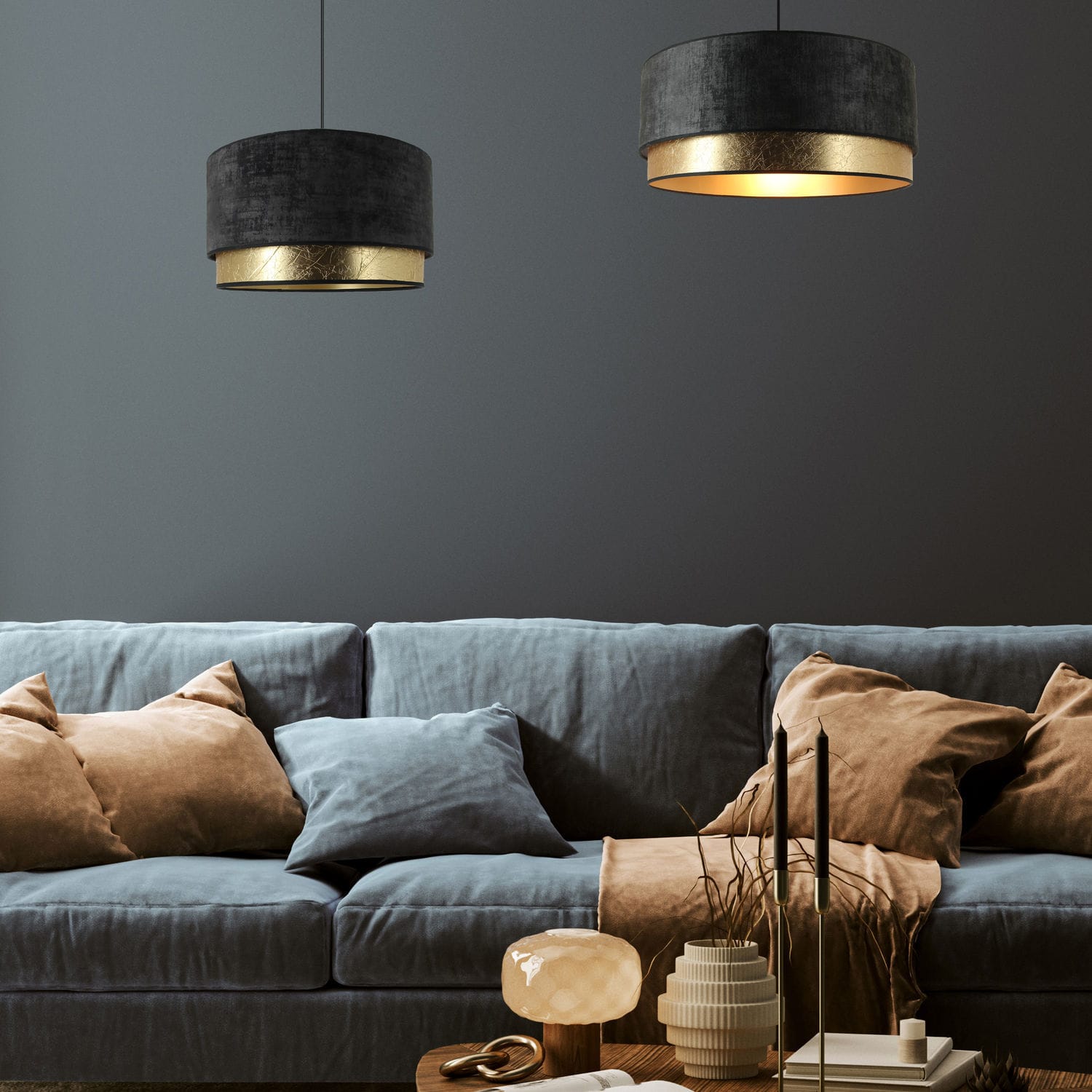 Pendant lamp - BOURBON - METROPOLIGHT - velvet / PVC / contemporary