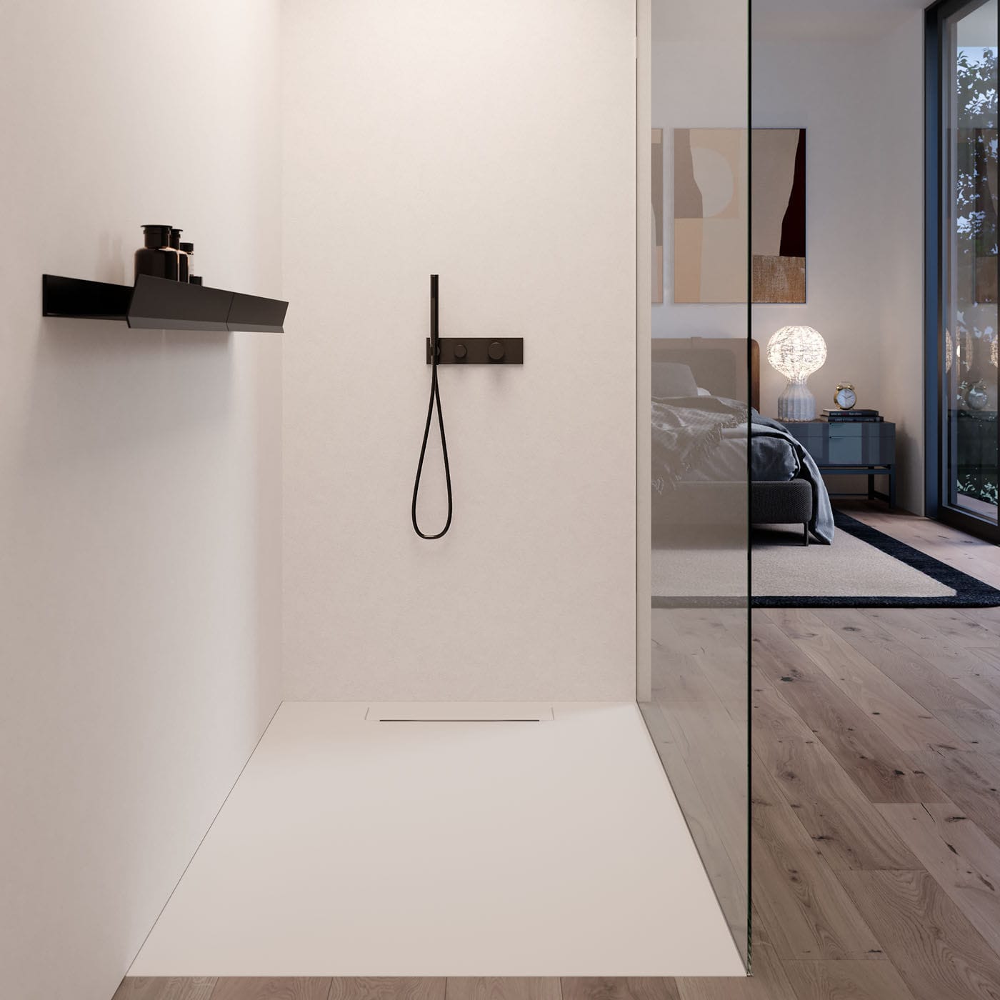 Rectangular shower tray - SANDY - Disenia - raised / floor level / ceramic