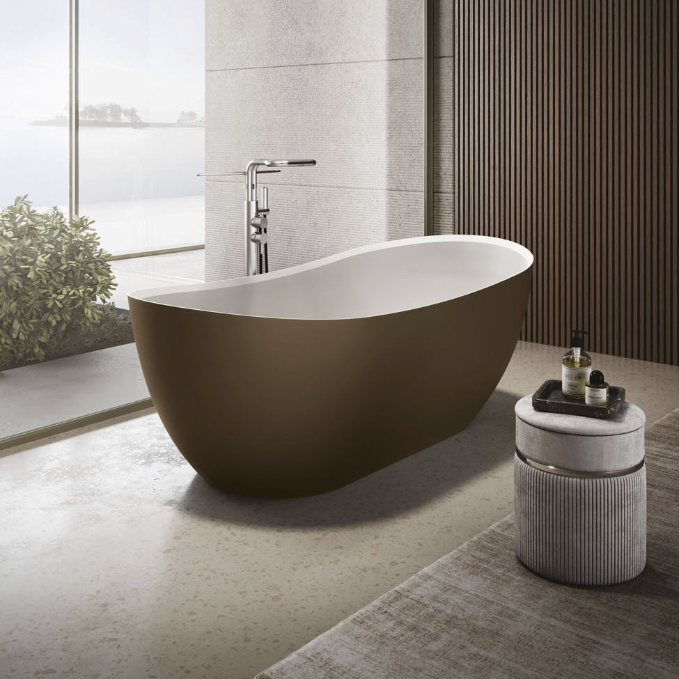 Oval bathtub - Kuna - Disenia - free-standing / for homes / acrylic resin