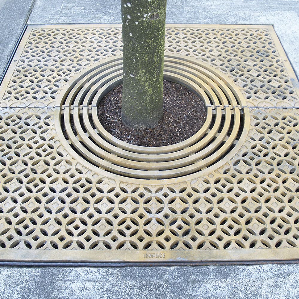 Square tree grate - INTERLAKEN - IX36-36I99TG - IRON AGE DESIGNS - cast ...