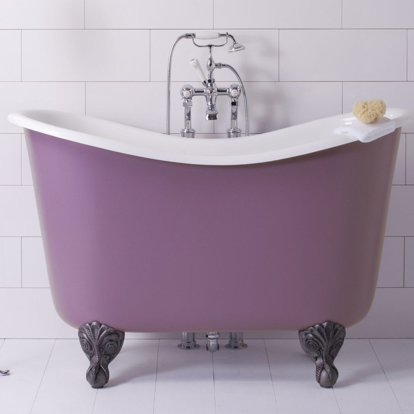 Oval bathtub - TUBBY TOO - Albion Bath Co - with legs / back to wall ...