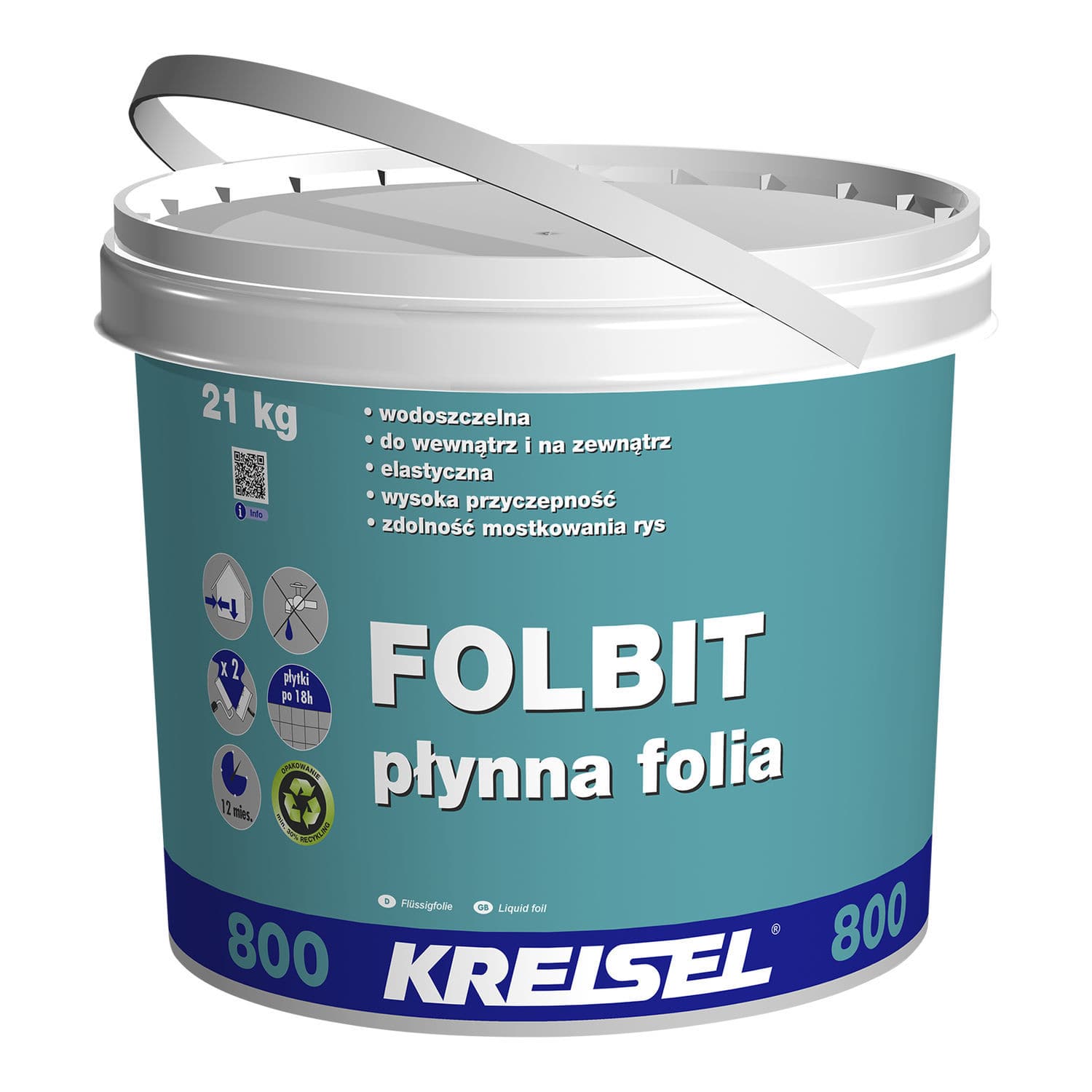 Protection liquid waterproofing - FOLBIT 800 - Kreisel - insulating / for wet rooms / acrylic resin