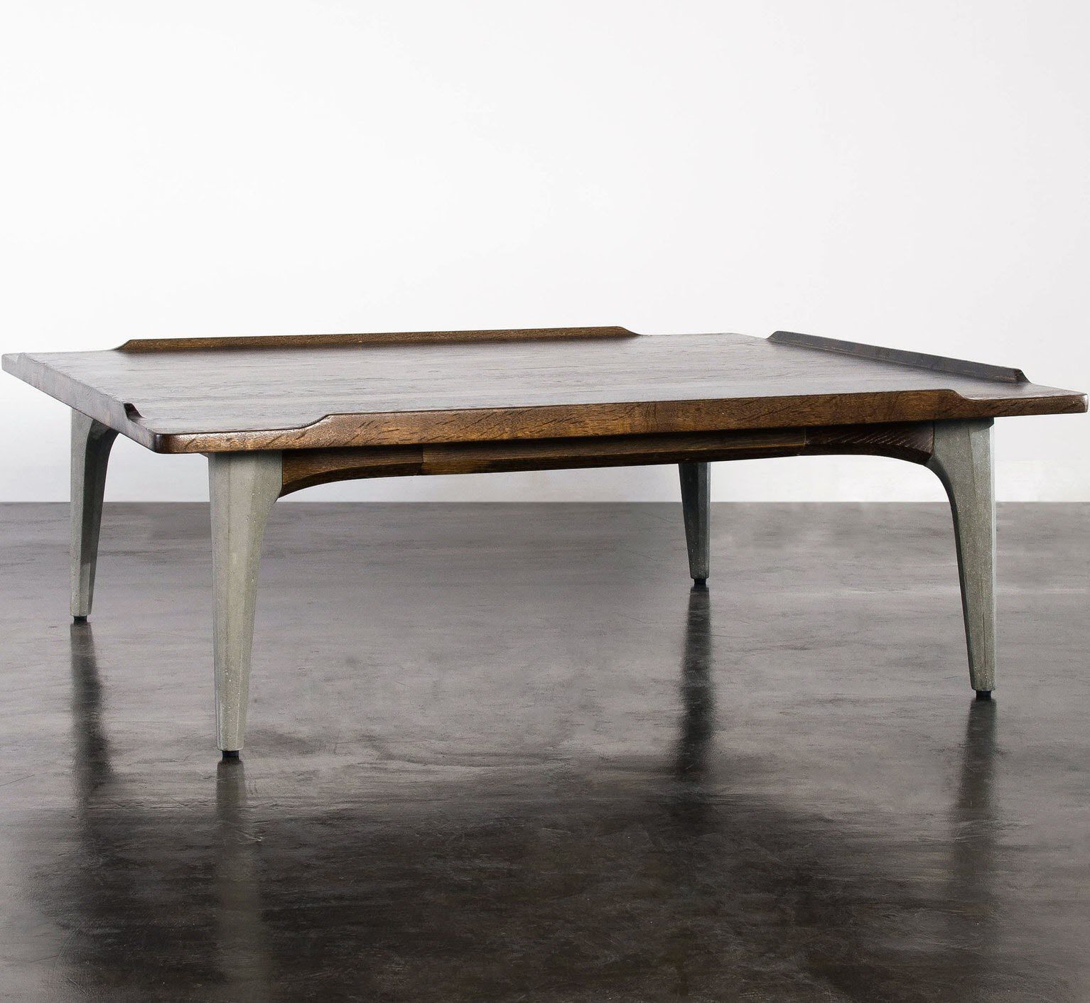 Contemporary coffee table - SALK - District 8 - oak / concrete / rectangular
