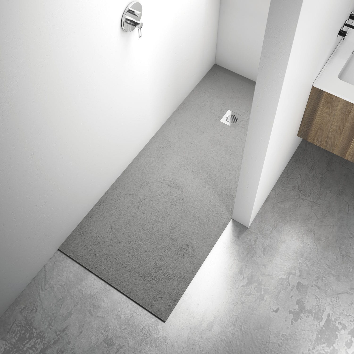 Rectangular shower base - NATURAL SLATE - BAÑOS 10 S.L. - above floor ...