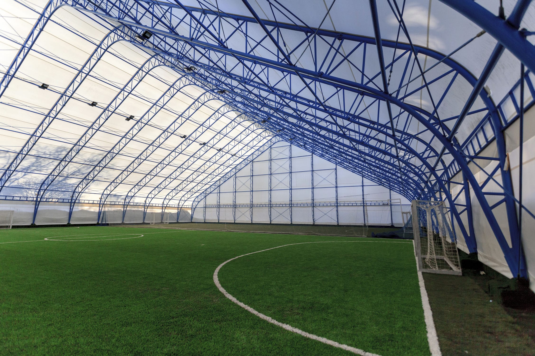 Metal frame tensile structure - FOOTBALL FIELD - HOLSTROY - roof / with ...