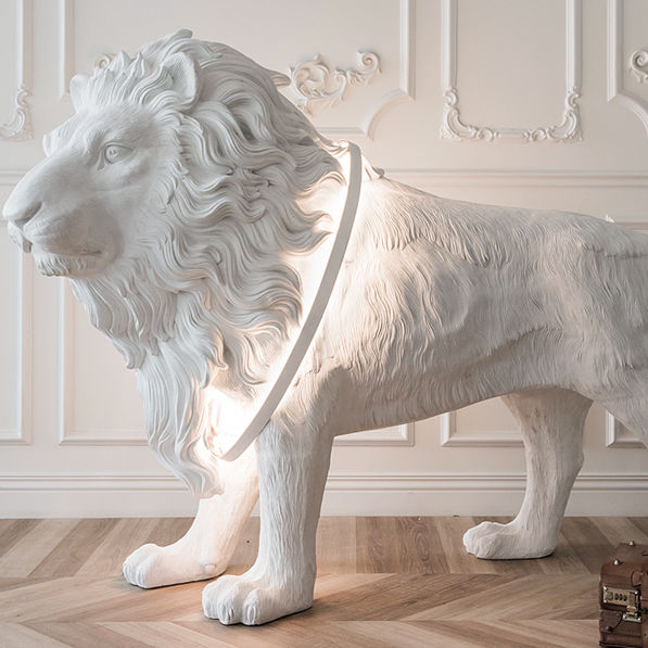 Floor-standing lamp - LION X LIGHTING - Haoshi - iron / fiberglass ...