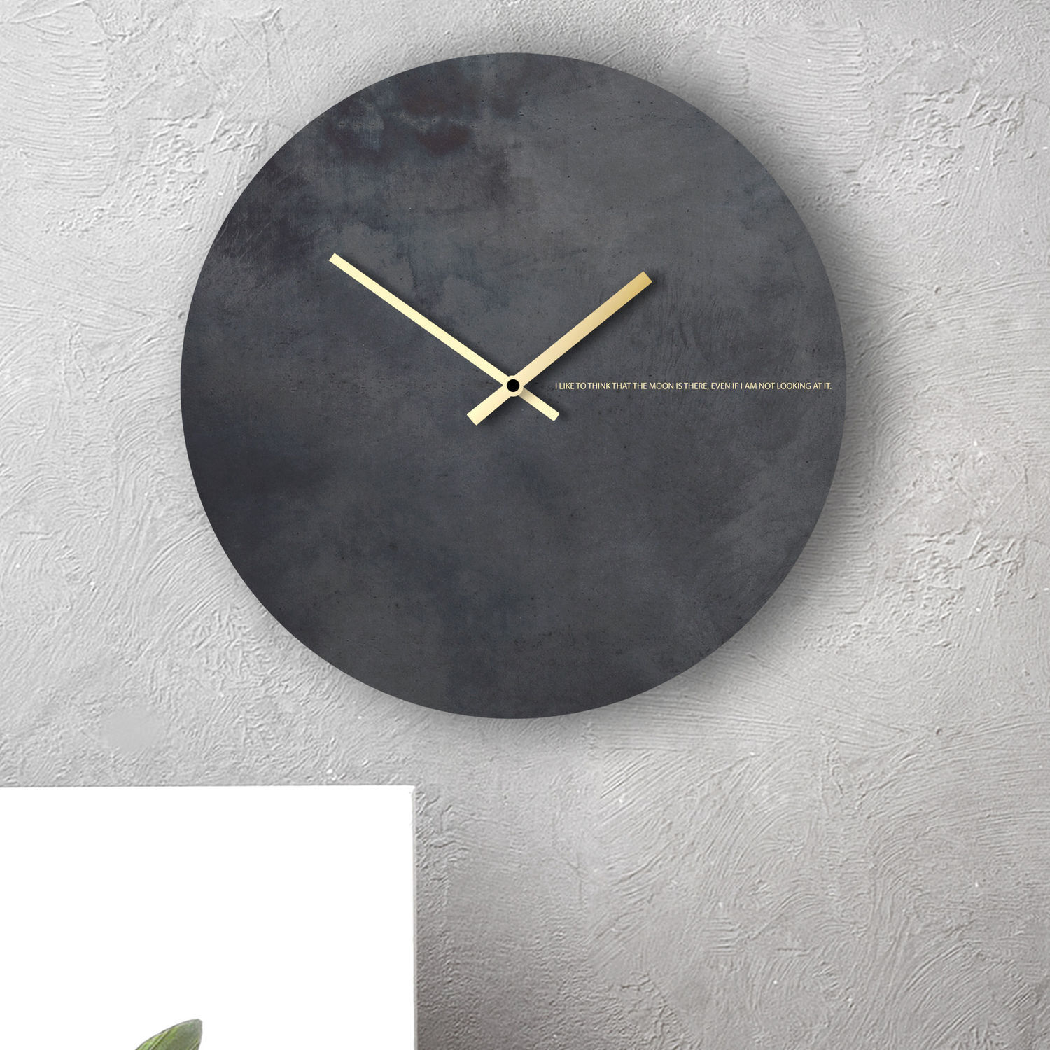 Contemporary clock - MOON - dESIGNoBJECT - wall-mounted / analog / steel