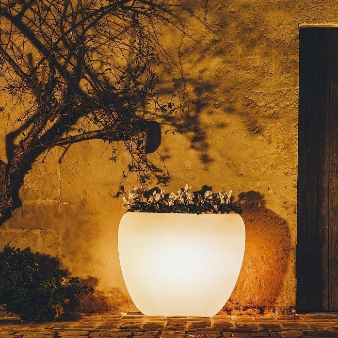 Polyethylene planter - BRIGHT : HEART - MONACIS - rectangular / curved / illuminated