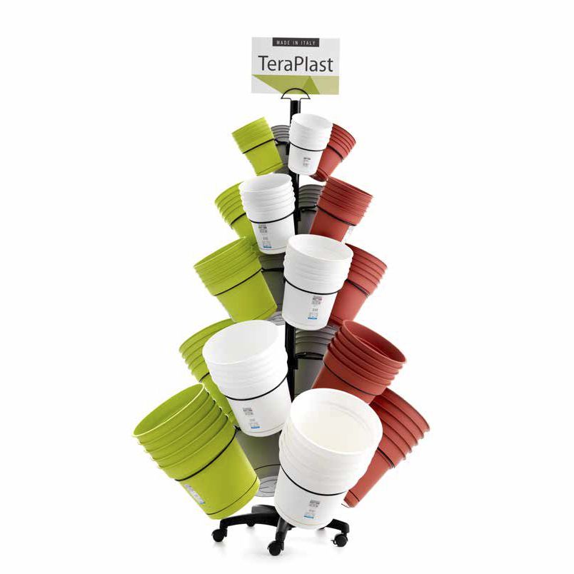 Plant display rack - TeraPlast - metal / on casters / commercial
