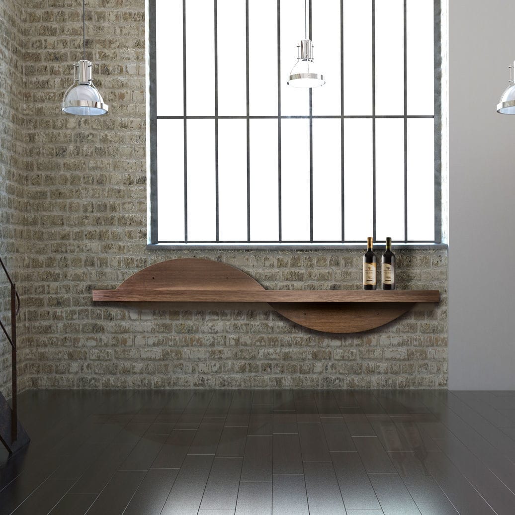 Wall-mounted shelf - FLOW - LinfaDecor - contemporary / wooden / commercial