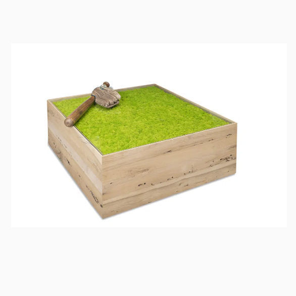 Original design coffee table - FLAT - LinfaDecor - wooden / wooden base ...