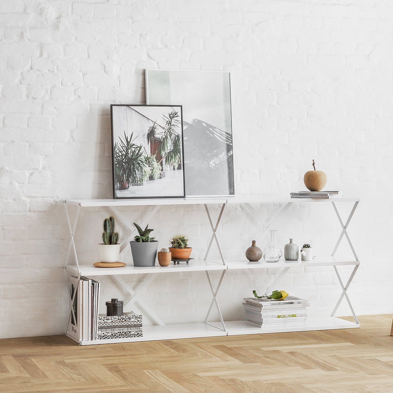 Contemporary shelf - LIFT 6 - hem - ash / metal